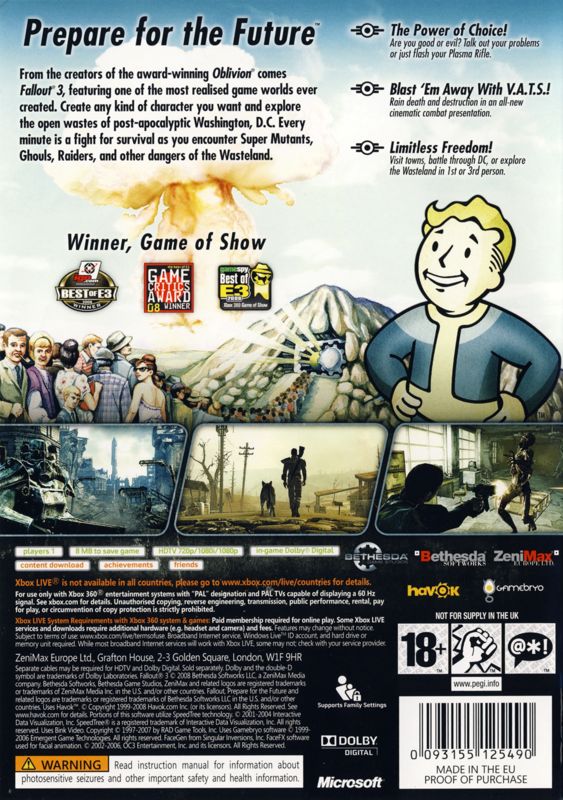 Fallout 3 cover or packaging material - MobyGames