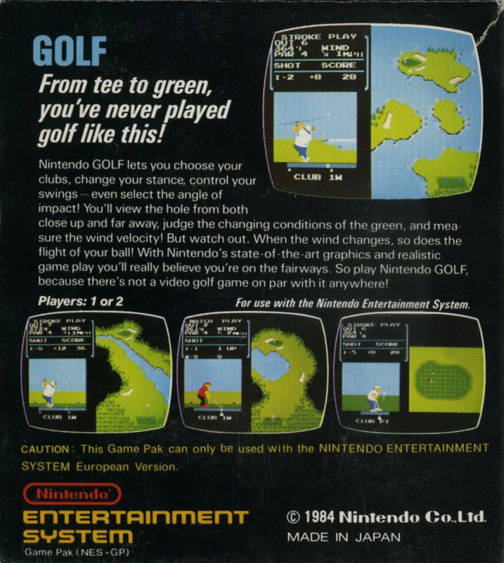 Golf cover or packaging material - MobyGames