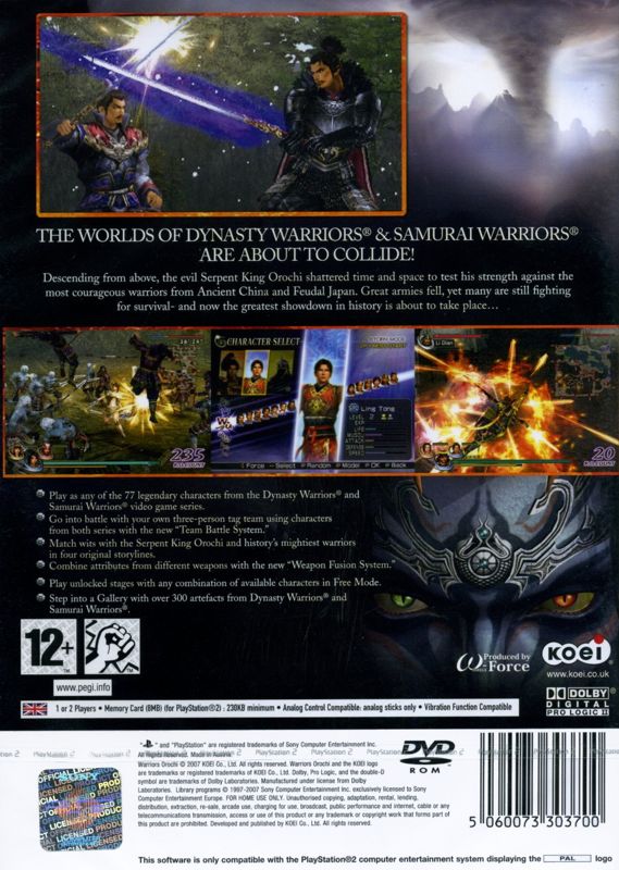Warriors Orochi cover or packaging material - MobyGames