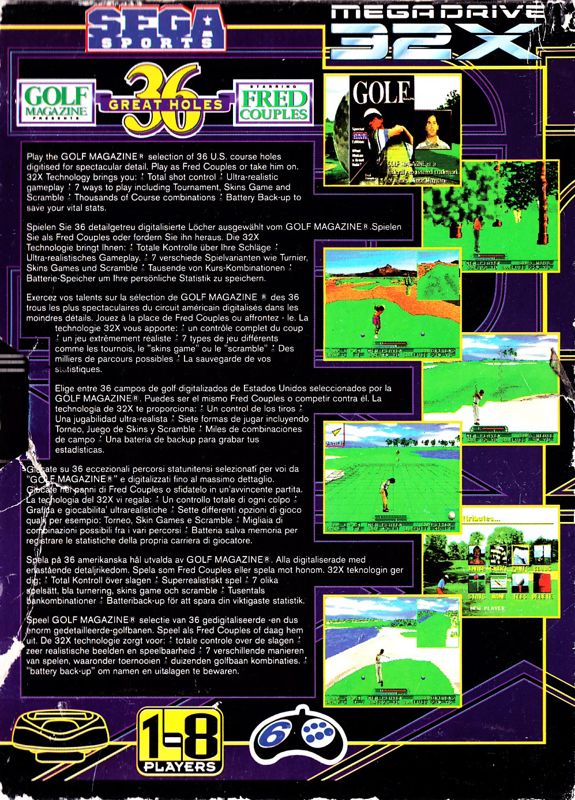 Golf Magazine presents 36 Great Holes starring Fred Couples cover or packaging material - MobyGames