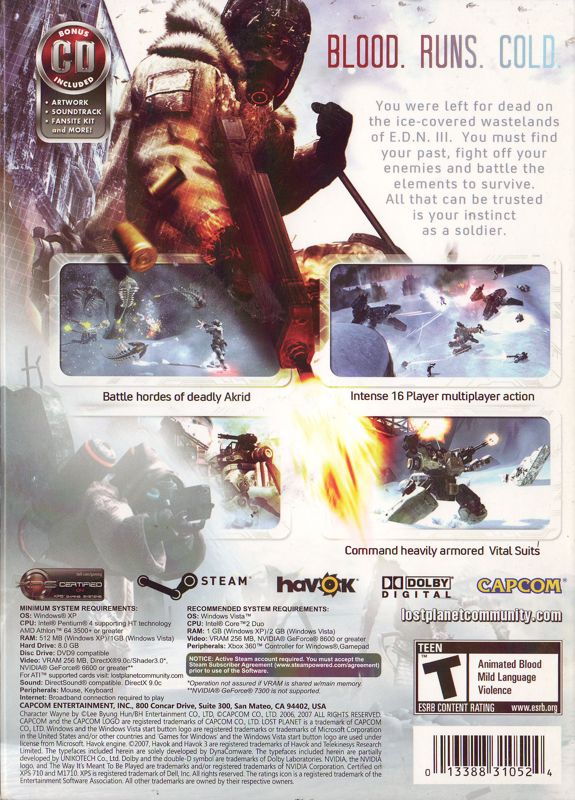 Lost Planet: Extreme Condition cover or packaging material - MobyGames