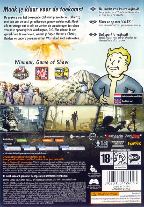 Fallout 3 cover or packaging material - MobyGames