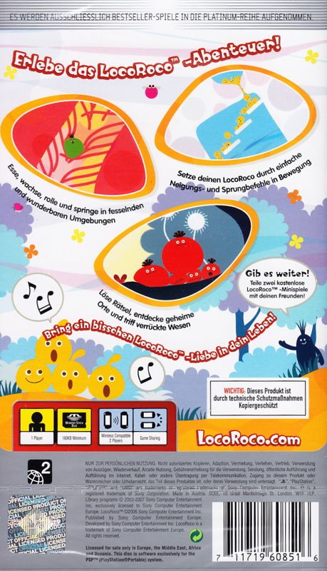 LocoRoco cover or packaging material - MobyGames