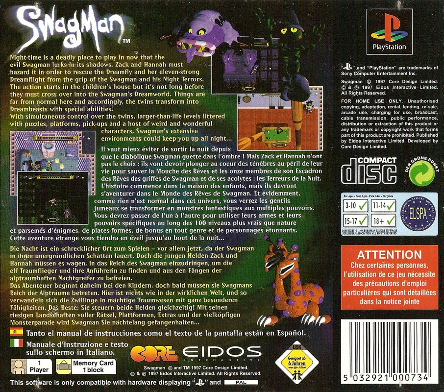 Swagman cover or packaging material - MobyGames