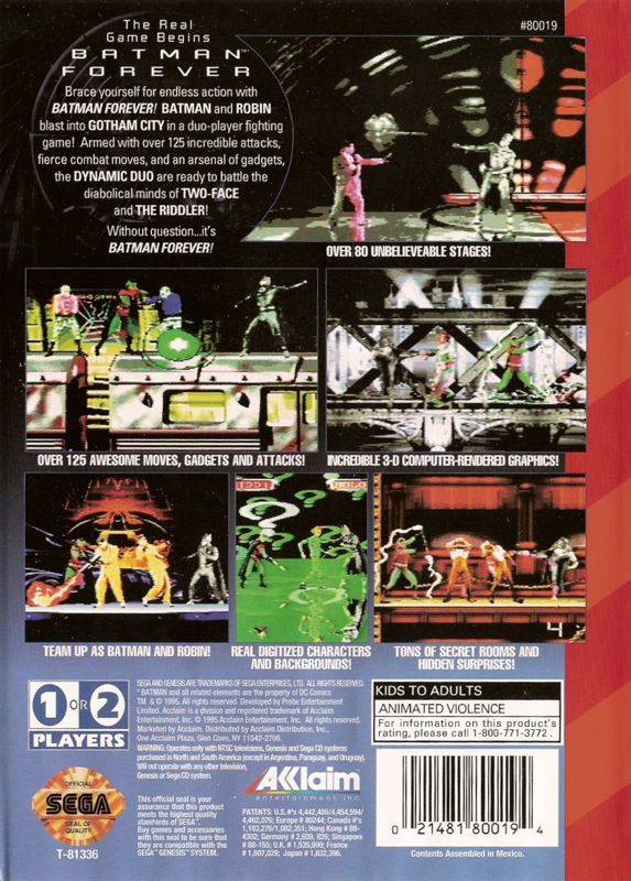 Batman Forever cover or packaging material - MobyGames