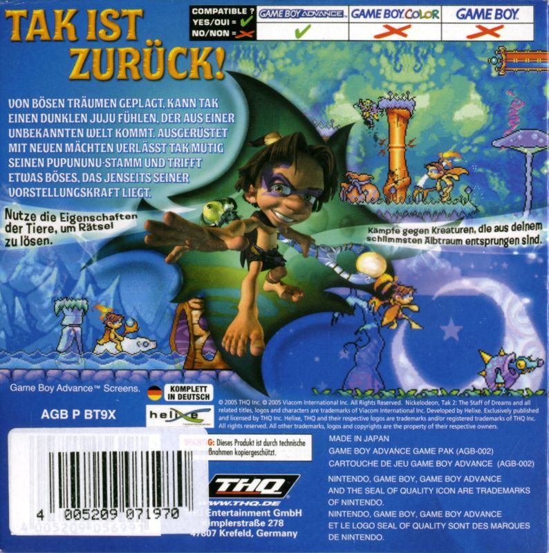 Tak 2: The Staff of Dreams cover or packaging material - MobyGames