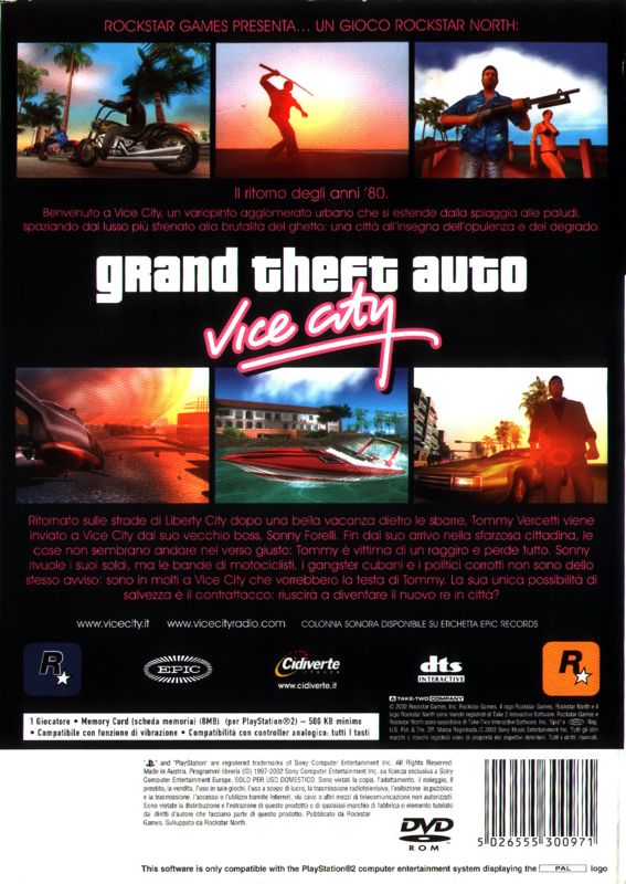 Grand Theft Auto: Vice City cover or packaging material - MobyGames