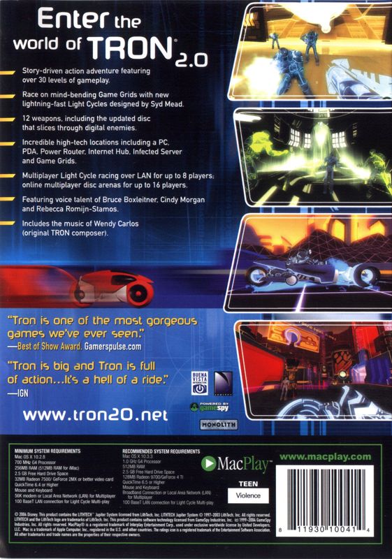 Tron 2.0 cover or packaging material - MobyGames