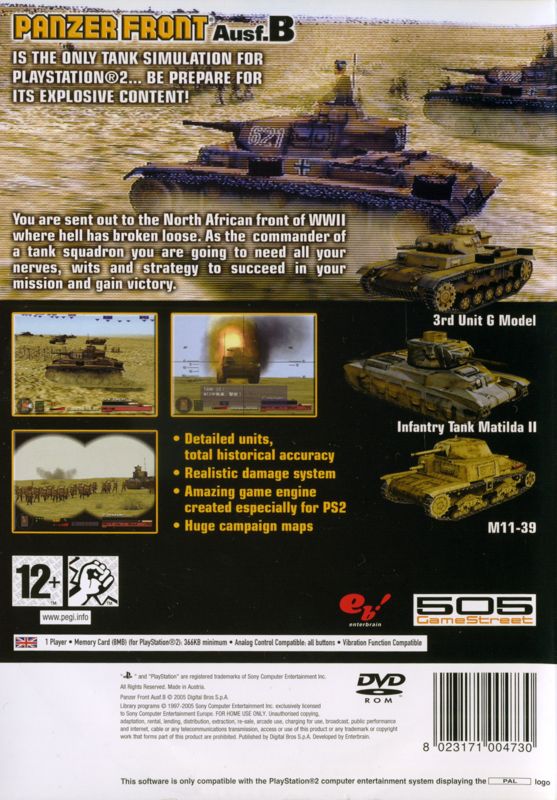 Panzer Front Ausf.B cover or packaging material - MobyGames