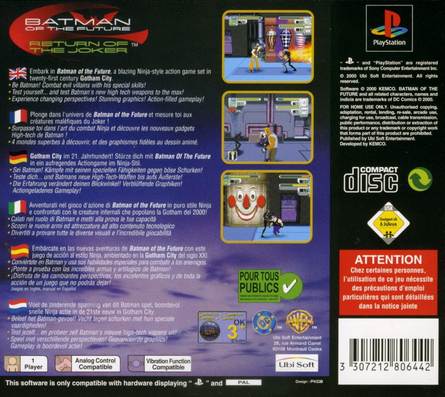 Batman Beyond: Return of the Joker cover or packaging material - MobyGames