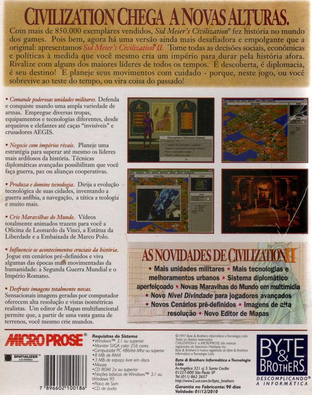 Sid Meier's Civilization II cover or packaging material - MobyGames