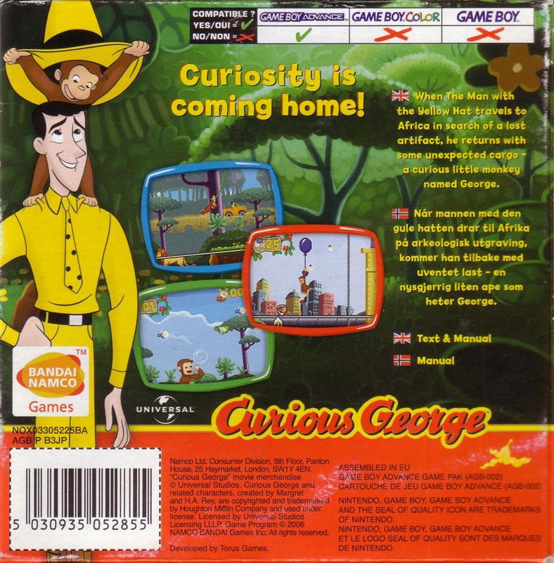 Curious George cover or packaging material - MobyGames