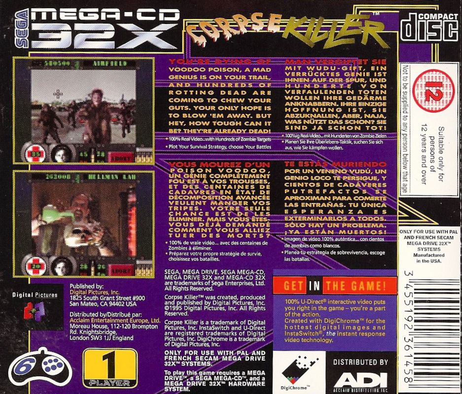 Corpse Killer cover or packaging material - MobyGames