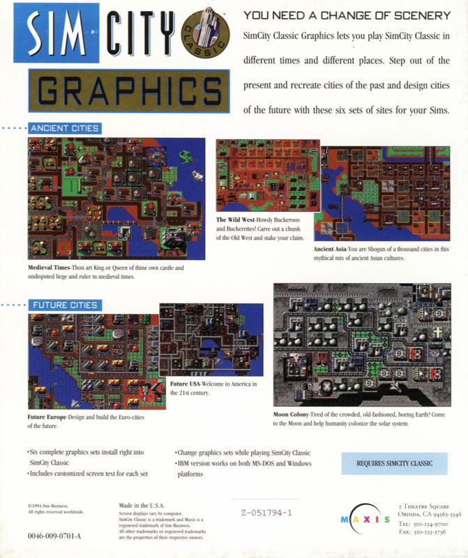 SimCity Classic: Graphics cover or packaging material - MobyGames