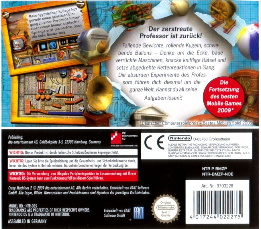 Crazy Machines 2 cover or packaging material - MobyGames