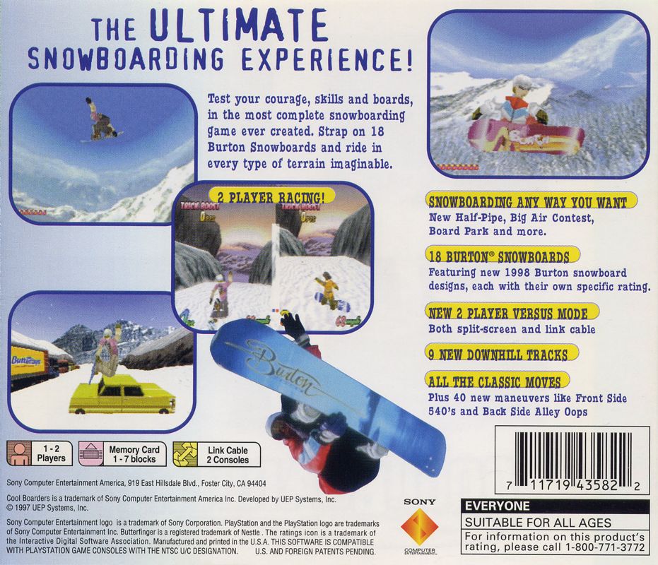 Cool Boarders 2 cover or packaging material - MobyGames