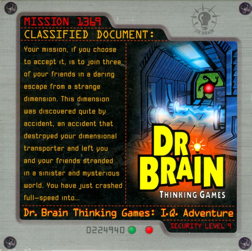 Dr. Brain Thinking Games: IQ Adventure cover or packaging material - MobyGames