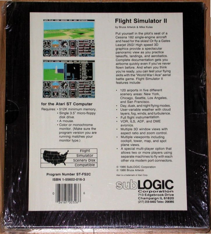 Flight Simulator II cover or packaging material - MobyGames