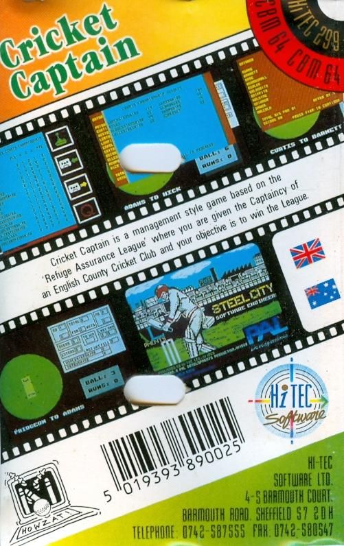 Cricket Captain cover or packaging material - MobyGames