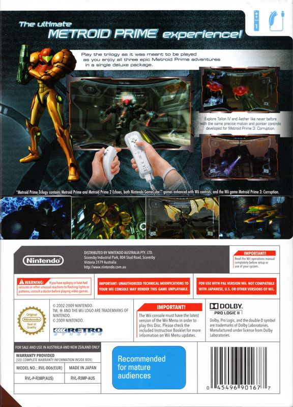 Metroid Prime Trilogy cover or packaging material - MobyGames