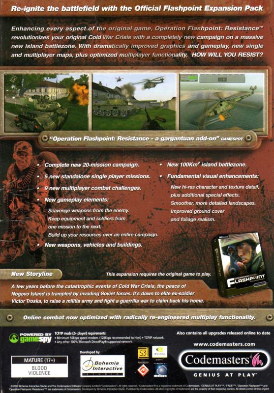 Operation Flashpoint: Resistance cover or packaging material - MobyGames