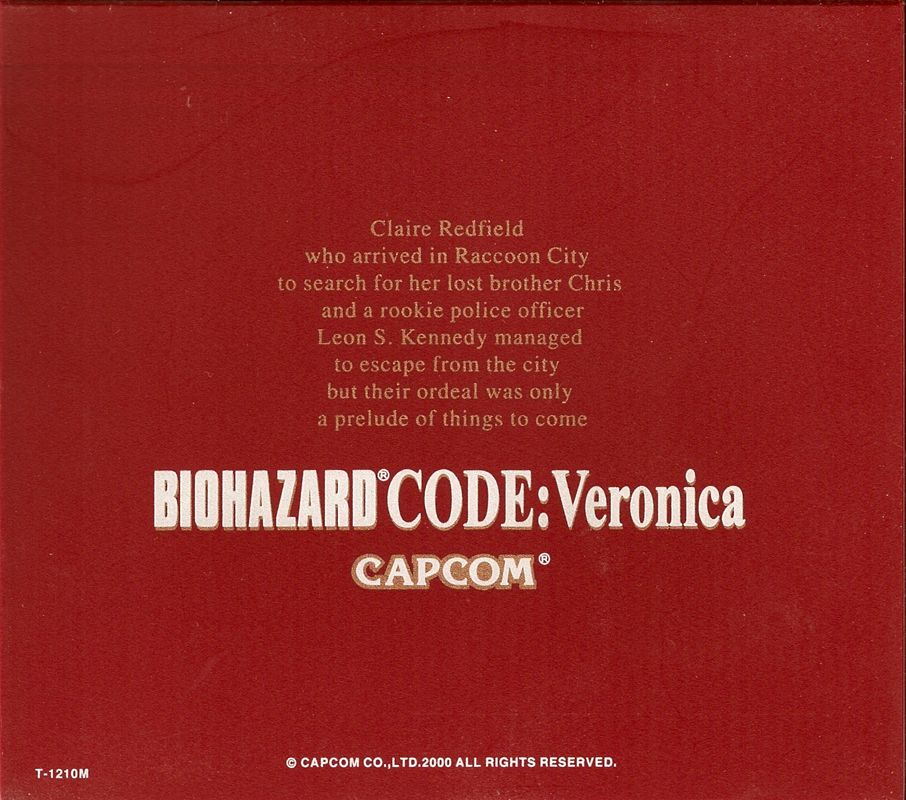 Resident Evil: Code: Veronica cover or packaging material - MobyGames