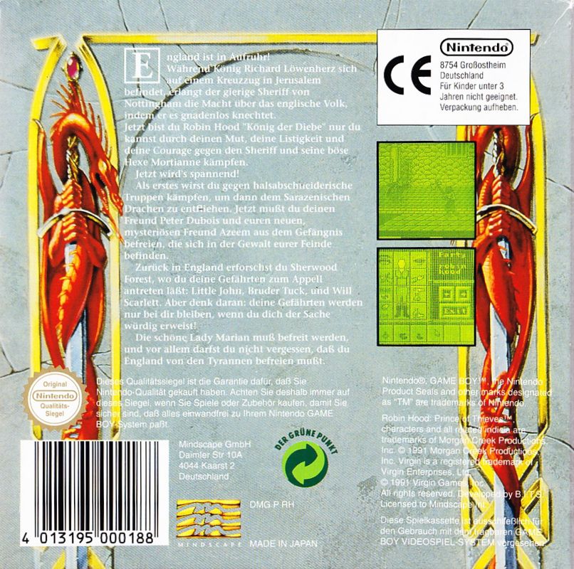 Robin Hood: Prince of Thieves cover or packaging material - MobyGames