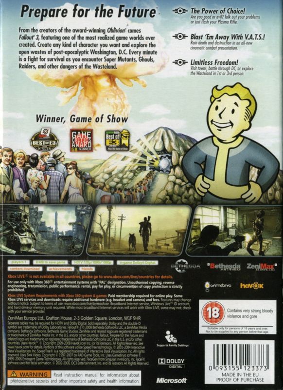 Fallout 3 cover or packaging material - MobyGames