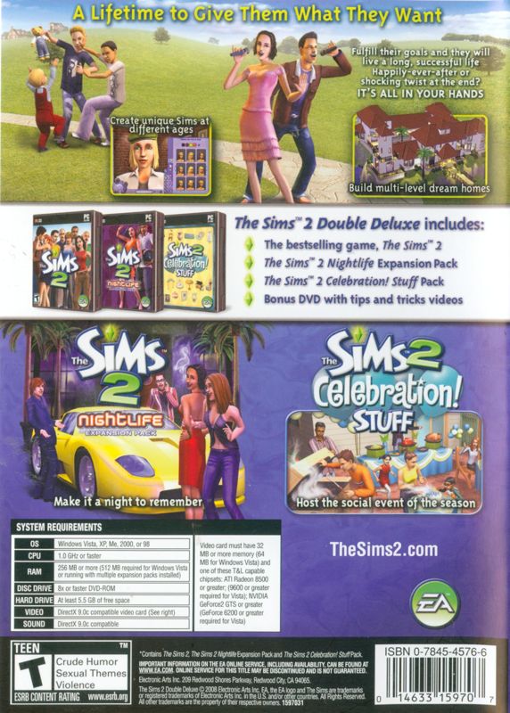The Sims 2: Double Deluxe cover or packaging material - MobyGames