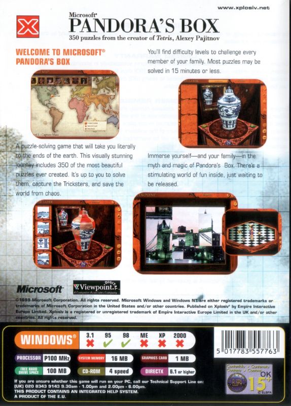 Microsoft Pandora's Box cover or packaging material - MobyGames