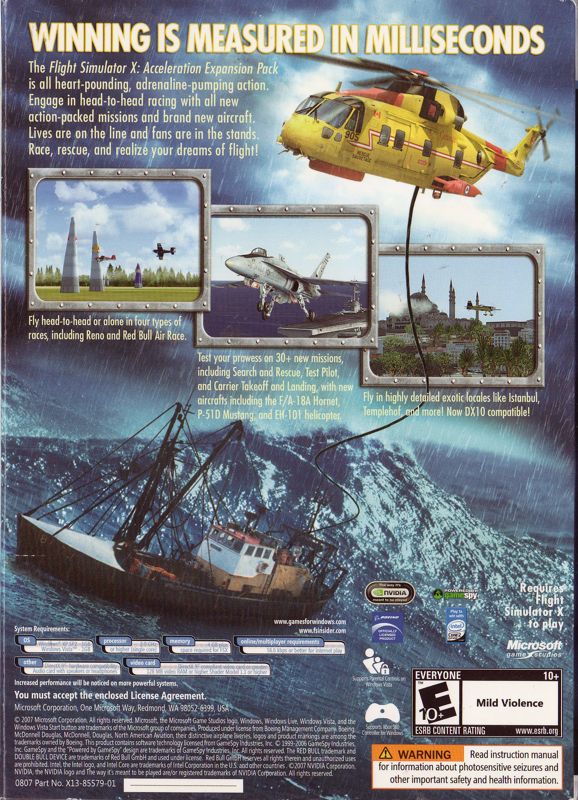 Microsoft Flight Simulator X: Acceleration cover or packaging material ...