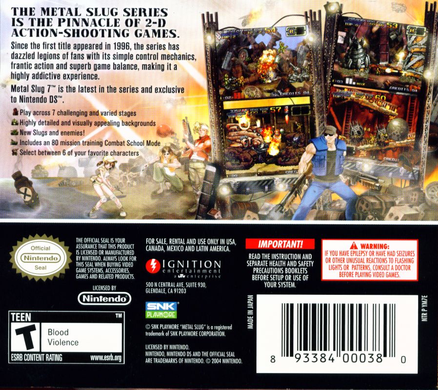 Metal Slug 7 cover or packaging material - MobyGames