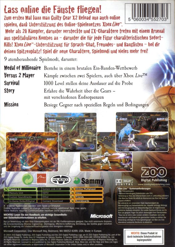 Guilty Gear X2: The Midnight Carnival #Reload cover or packaging ...