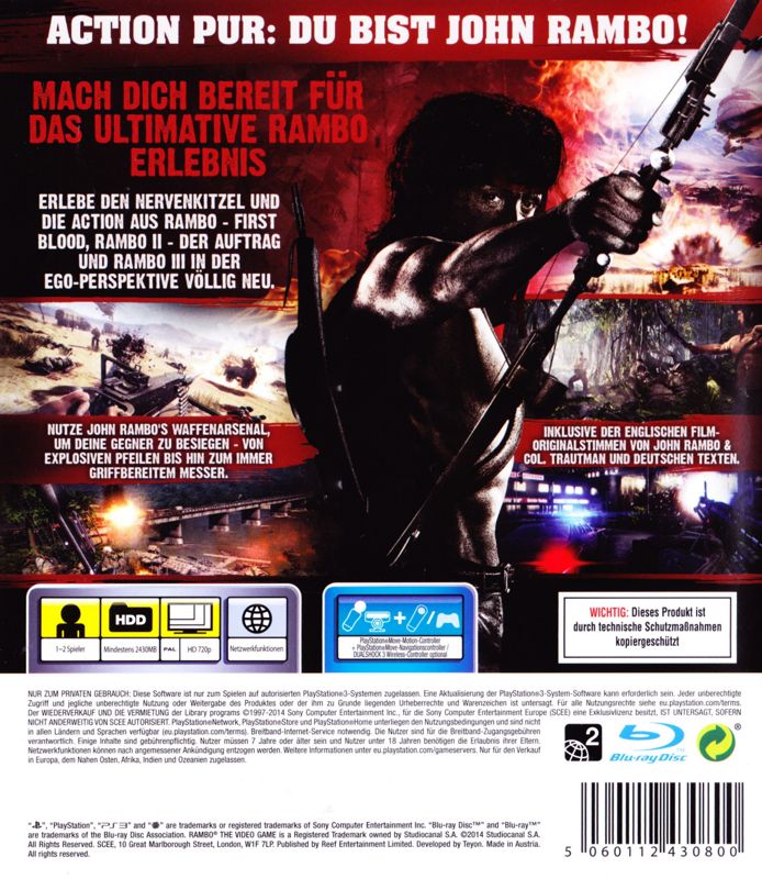 Rambo: The Video Game cover or packaging material - MobyGames