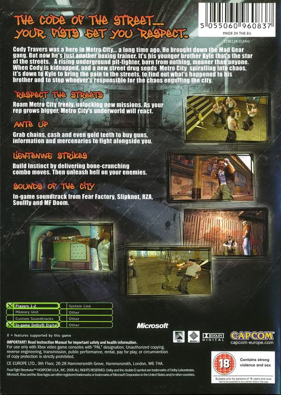 Final Fight: "Streetwise" cover or packaging material - MobyGames