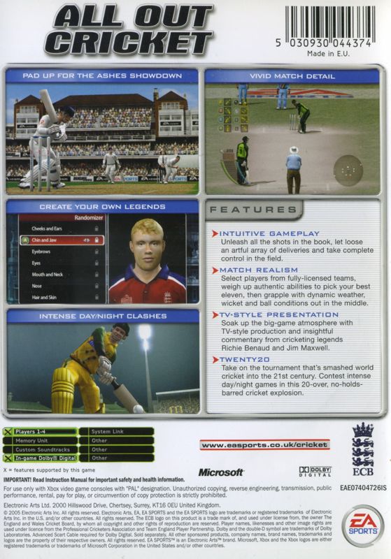 Cricket 2005 cover or packaging material - MobyGames