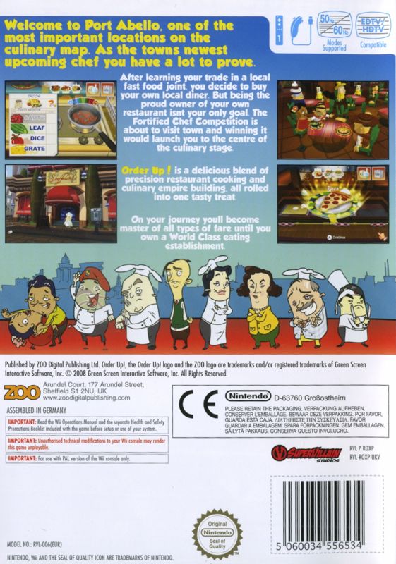 Order Up! cover or packaging material - MobyGames