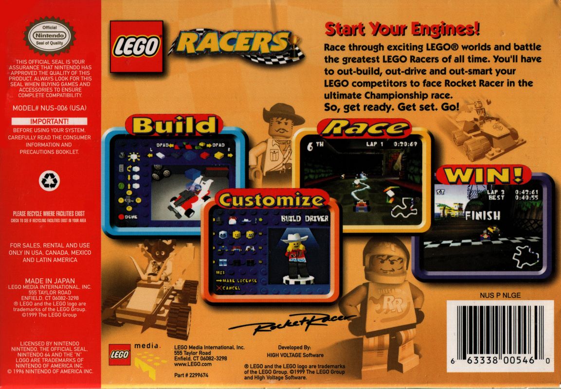 LEGO Racers cover or packaging material - MobyGames