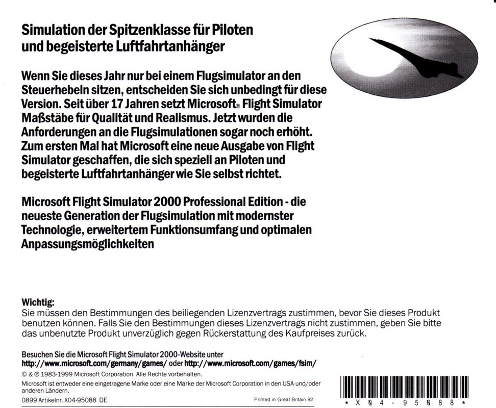 Microsoft Flight Simulator 2000: Professional Edition cover or ...