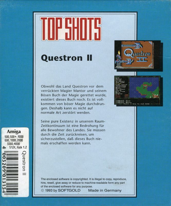 Questron II cover or packaging material - MobyGames