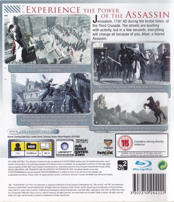 Assassin's Creed cover or packaging material - MobyGames