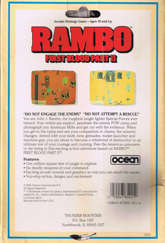 Rambo: First Blood Part II cover or packaging material - MobyGames