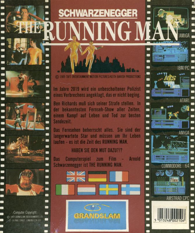 The Running Man cover or packaging material - MobyGames