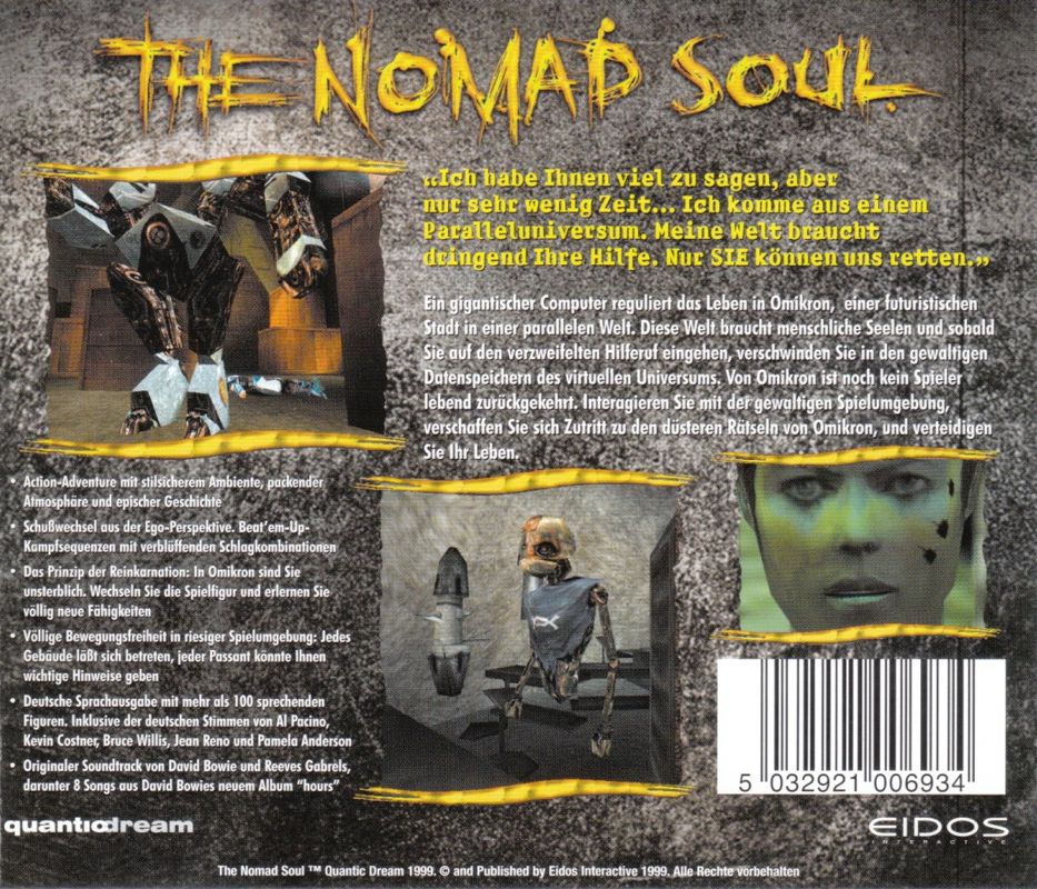 Omikron: The Nomad Soul cover or packaging material - MobyGames