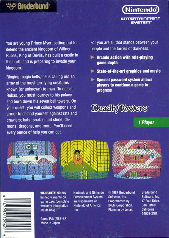 Deadly Towers cover or packaging material - MobyGames Deadly Towers cover or packaging material - MobyGames