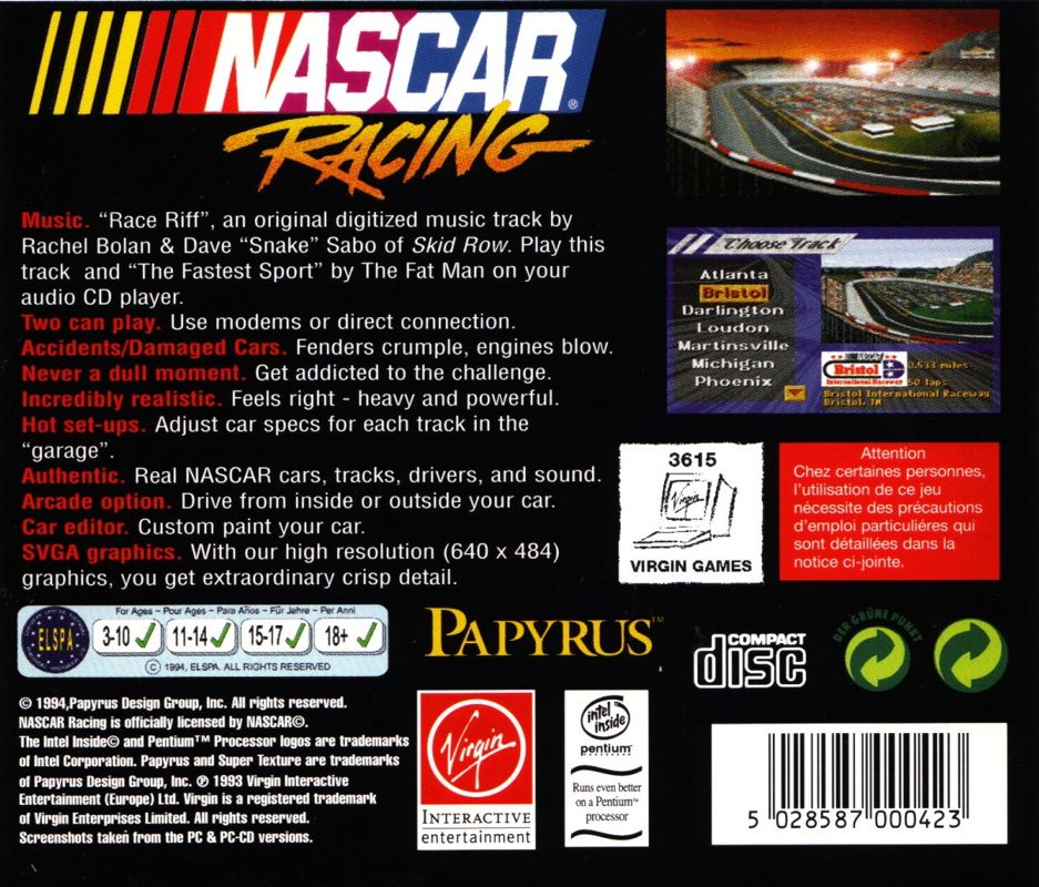 NASCAR Racing cover or packaging material - MobyGames