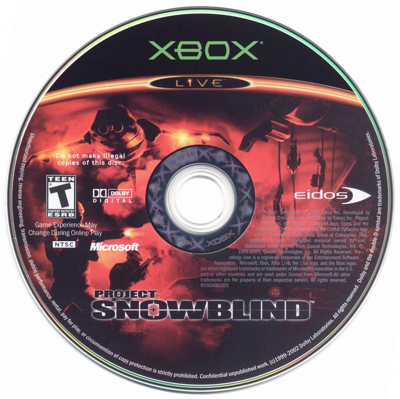 Project: Snowblind cover or packaging material - MobyGames