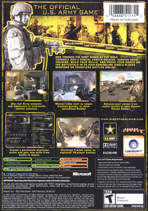 America's Army: Rise of a Soldier cover or packaging material - MobyGames