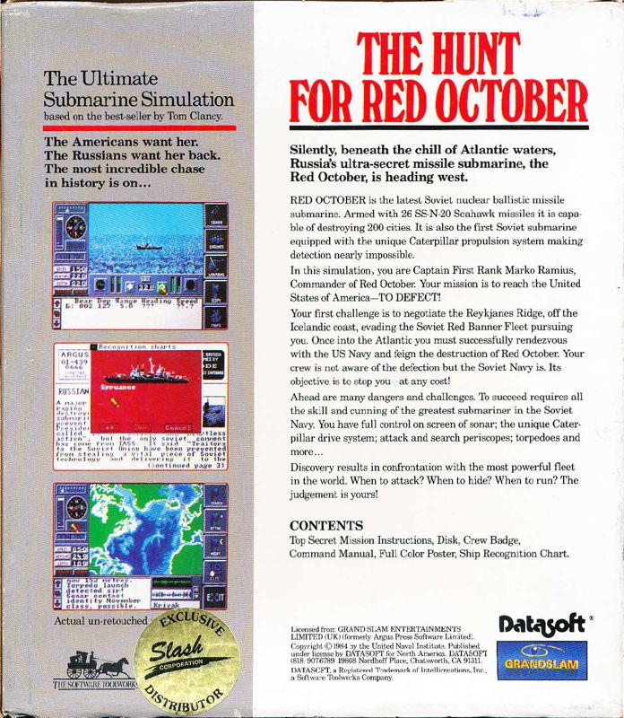 The Hunt for Red October cover or packaging material - MobyGames