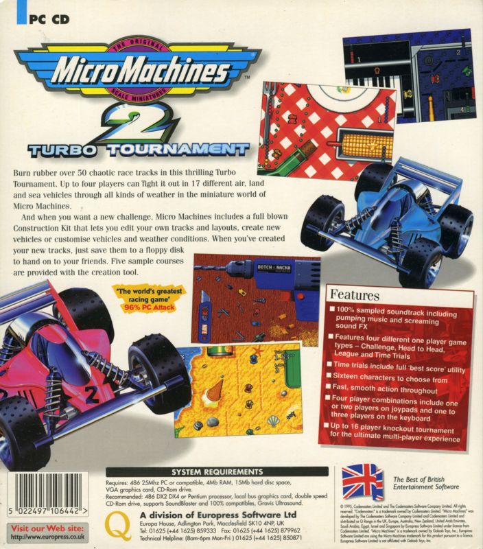Micro Machines 2: Turbo Tournament cover or packaging material - MobyGames